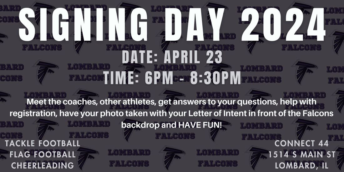 Signing Day is Soon! – Lombard Falcons Junior Football League