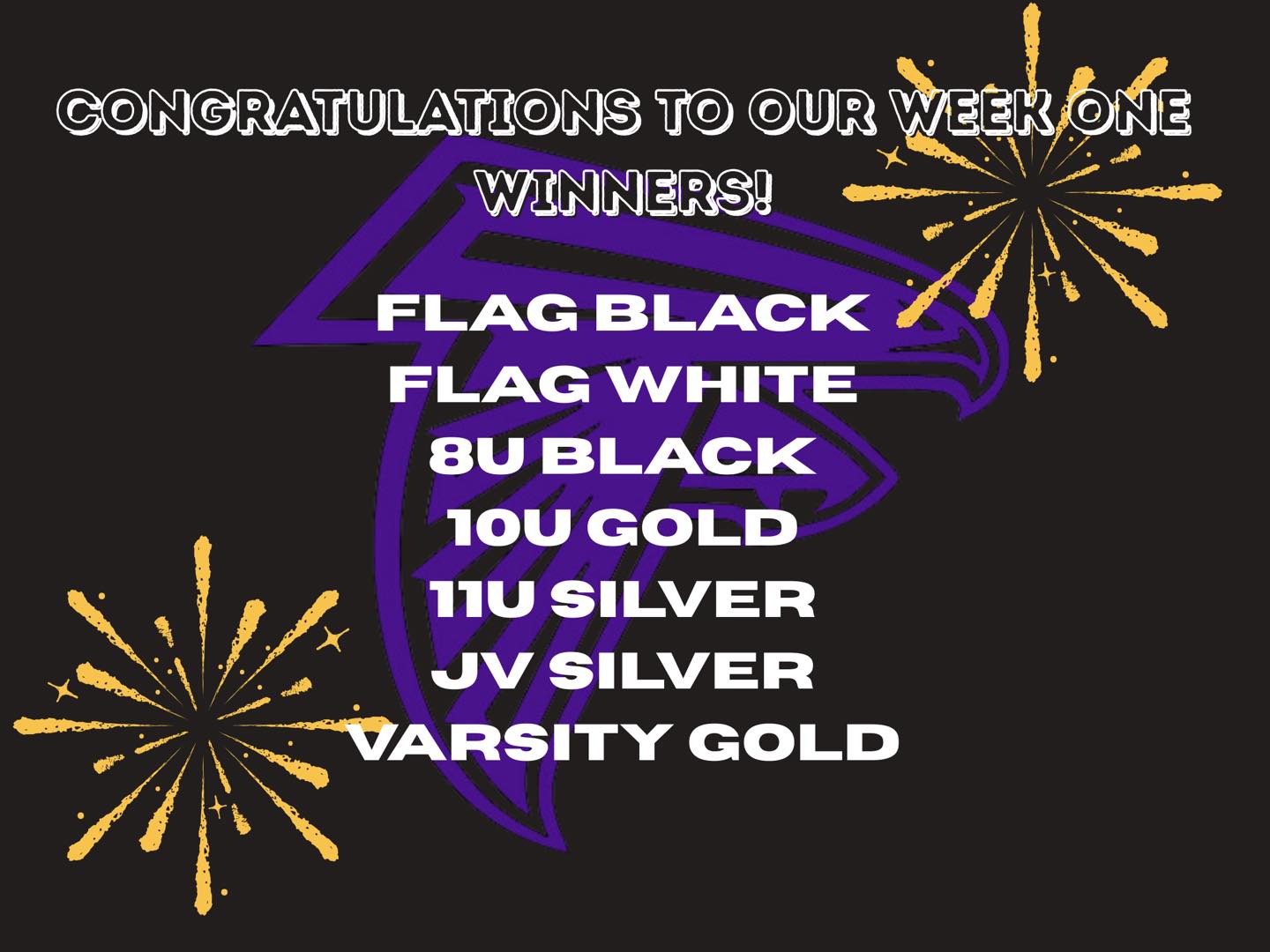 Congrats to Our Week 1 Winners! – Lombard Falcons Junior Football League